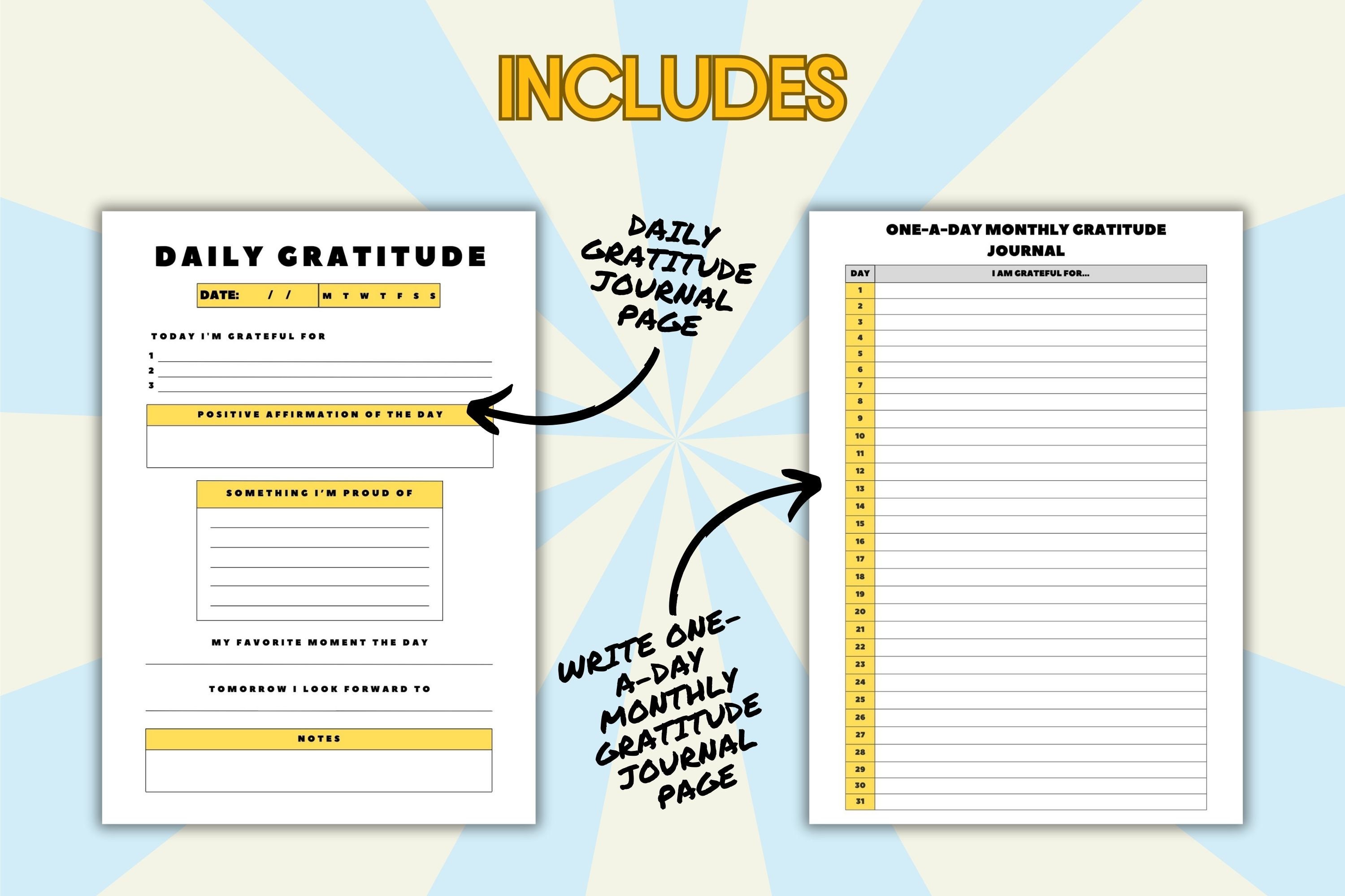 Mini Gratitude Journal Printable Pages, Gratitude Jar, Gratitude ...