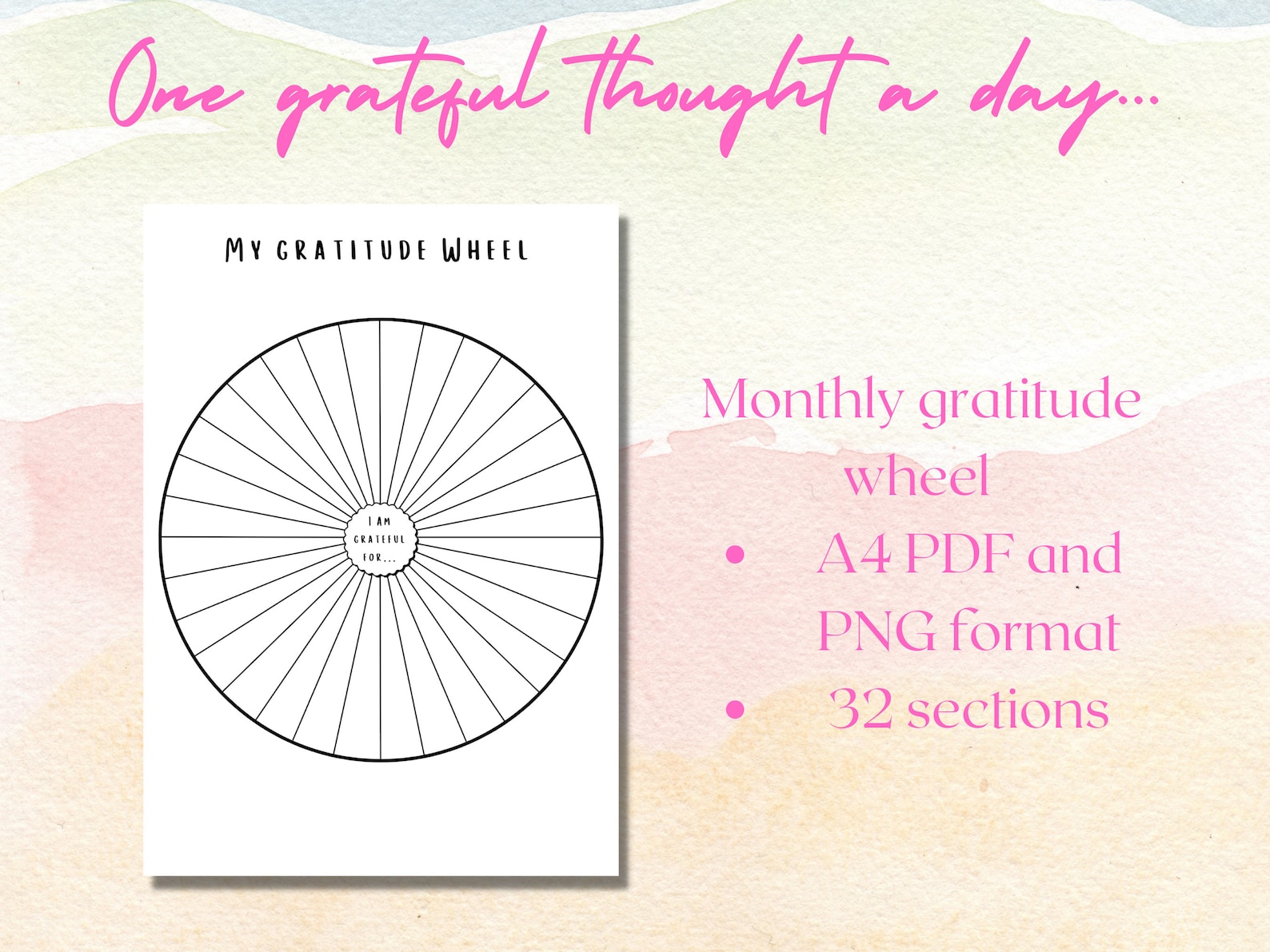 Printable Gratitude Wheels, Focus Wheel, Gratitude Journal Inserts ...