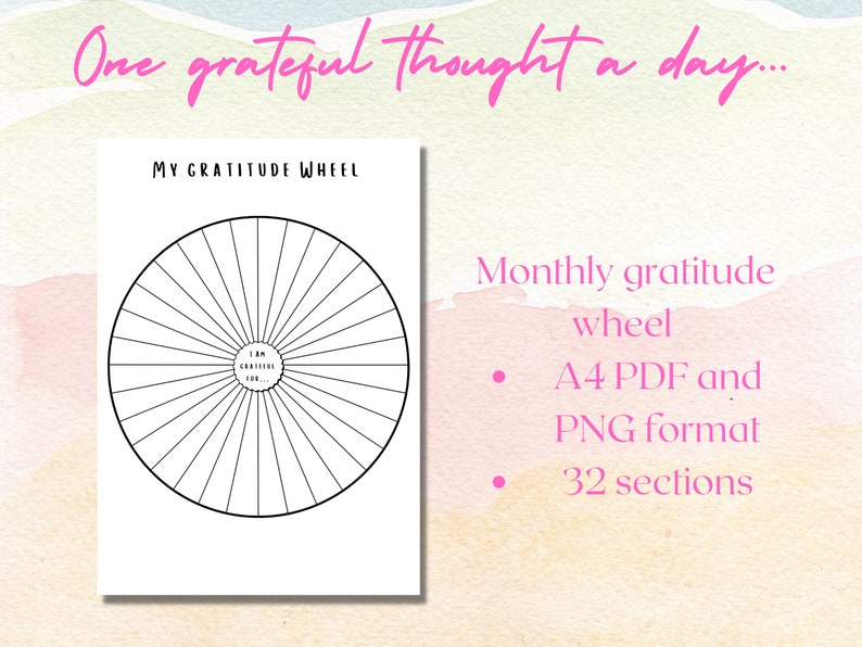 Printable Gratitude Wheels, Focus Wheel, Gratitude Journal Inserts ...