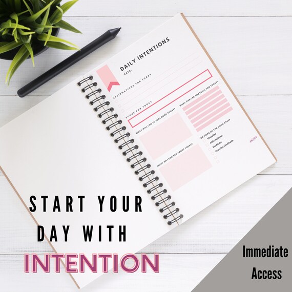 Printable Daily Intention Planning Sheet Law of Attraction | Etsy UK