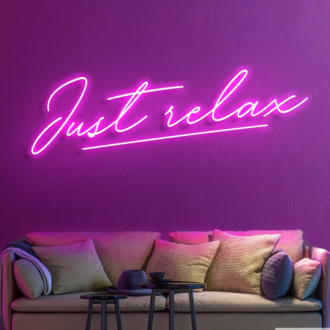 Custom Neon Sign, Neon Sign Light, Just Relax Neon Sign - Etsy