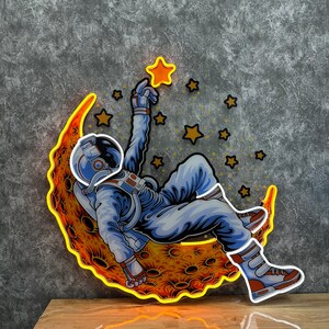 Custom Astronaut Artwork Neon Sign Decoration, Custom Neon Sign Logo ...
