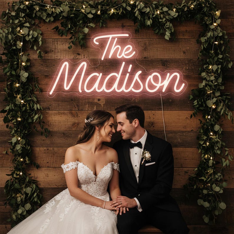 Custom Wedding Neon Sign, Personalized Bridal Decor - Etsy UK