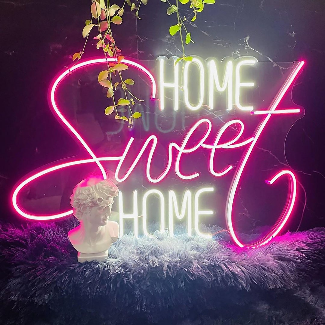 Home Sweet Home Neon Sign, Bedroom Decor, Home Decor, Gift for the Home ...