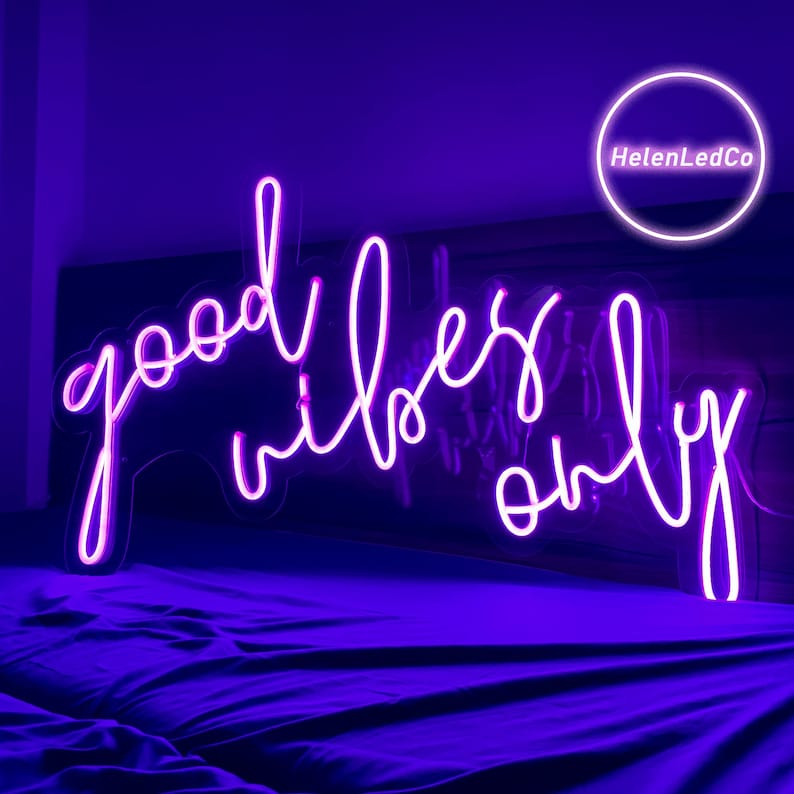 Custom Led Neon Sign Good Vibes Only Wedding Decor Home - Etsy