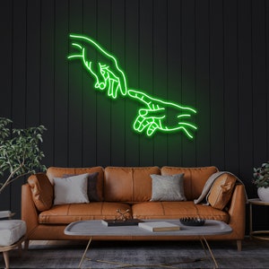 Hands of God Customized Neon Sign, Neon Sign Logom Shop Board, Room ...