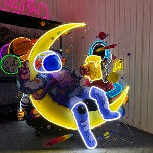 Custom Astronaut Artwork Neon Sign Decoration, Custom Neon Sign Logo ...