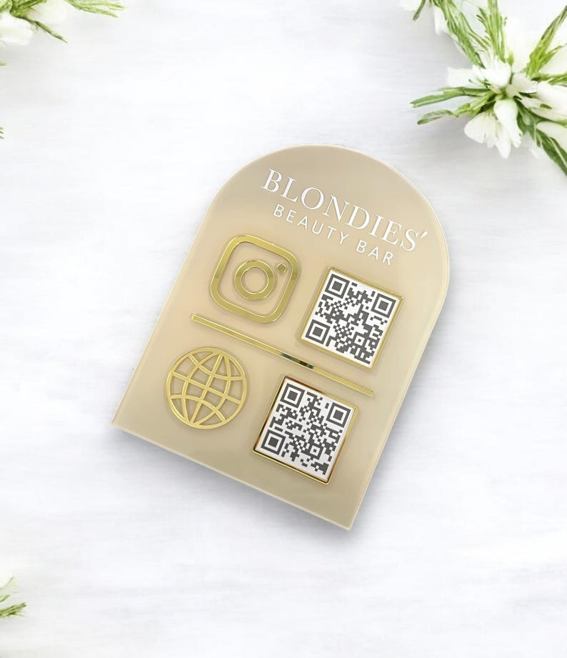 Custom Acrylic Multi QR Code Sign | Social Media & Payment - Etsy