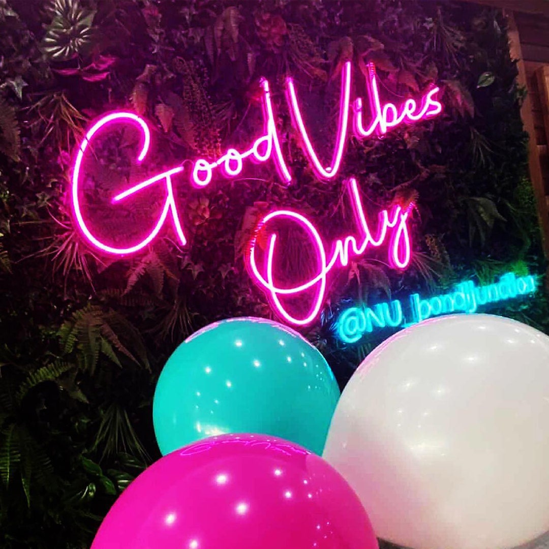 Good Vibes Only Neon Sign Custom - Neon Sign Wall. Home Decor, Wedding ...
