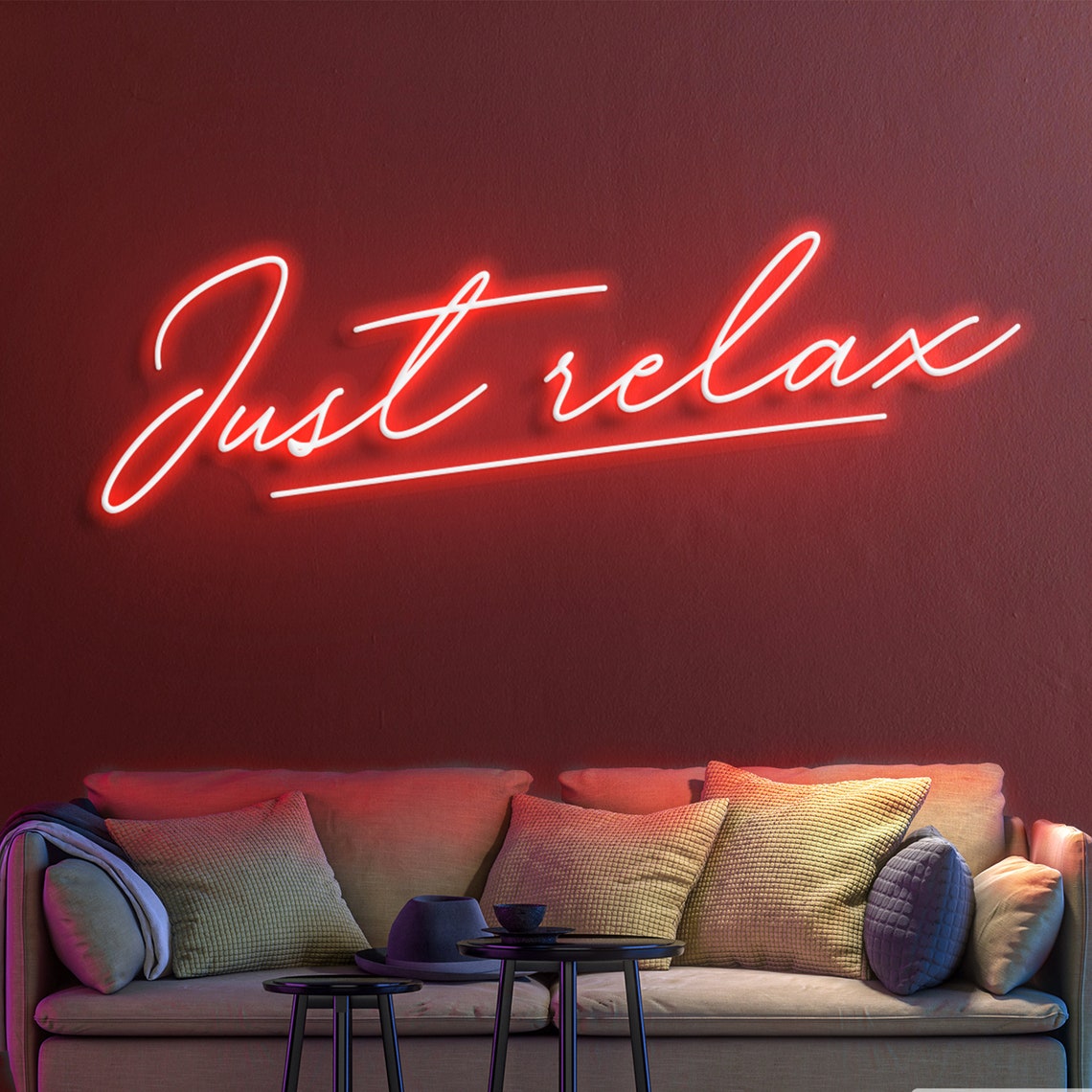Custom Neon Sign Neon Sign Light Just Relax Neon Sign | Etsy
