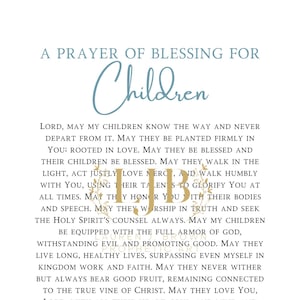 Prayer of Blessing for Children - Etsy