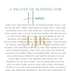 Prayer of Blessing for Home - Etsy