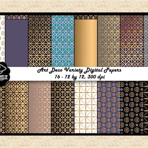Art Deco Variety Digital Papers, Gatsby Style, Art Nouveau, Roaring 20s ...