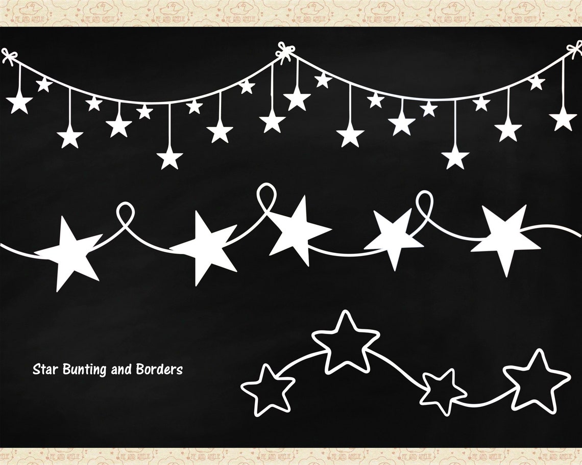 Chalkboard Stars Clipart Chalk Star Bunting Chalk Star - Etsy