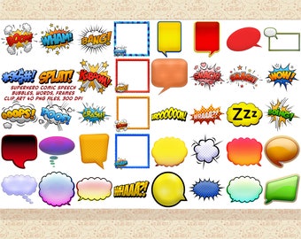 Superhero Words Clipart - Etsy