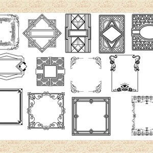 Art Deco/nouveau Frames Elements Bundle AI EPS not Svg and - Etsy