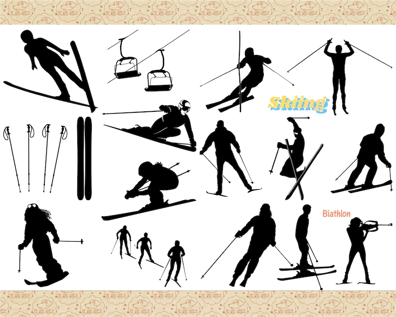 Winter Sports Athletes AI EPS PNG no Svg Ski Speed - Etsy