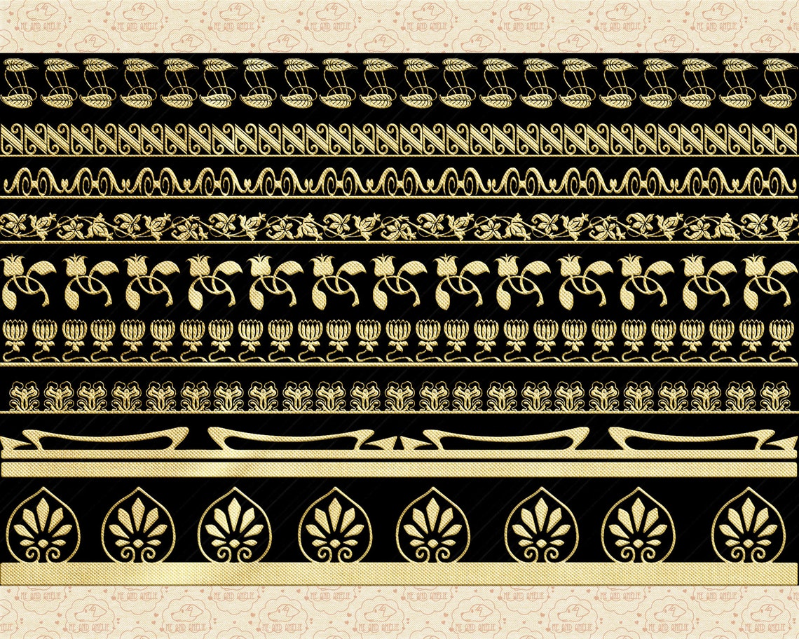 Art Nouveau Gold Foil Dividers Clip Art Gold Foil Borders - Etsy