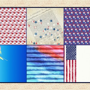 4th of July Digital Papers, Patriotic USA, Watercolor Independence Day ...