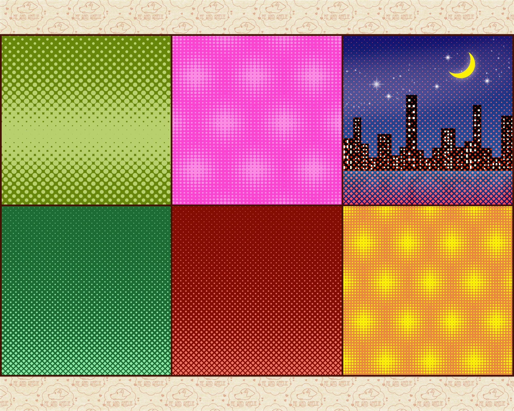 Superhero Halftone Comic Digital Paper MEGAPACK, 26 Papers in All ...