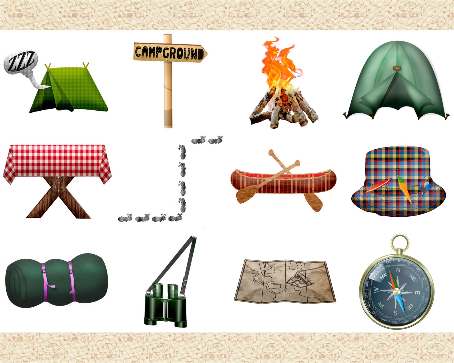 Fishing & Camping Clipart Fishing Pole Clipart Fishing | Etsy