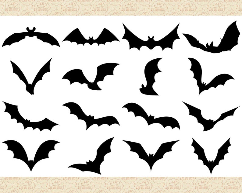 Halloween Bats AI EPS (no Svg) PNG, Bat Clipart, Halloween Bat, Spooky ...