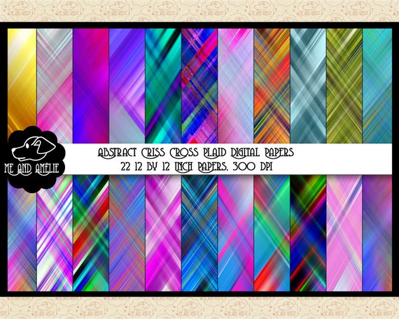 Abstract Criss Cross Colorful Digital Papers Plaid Patterns - Etsy