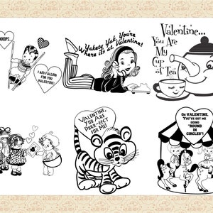 Retro Valentine Doodles Clipart, Atomic Age Graphics (AI, EPS, PNG) - Etsy