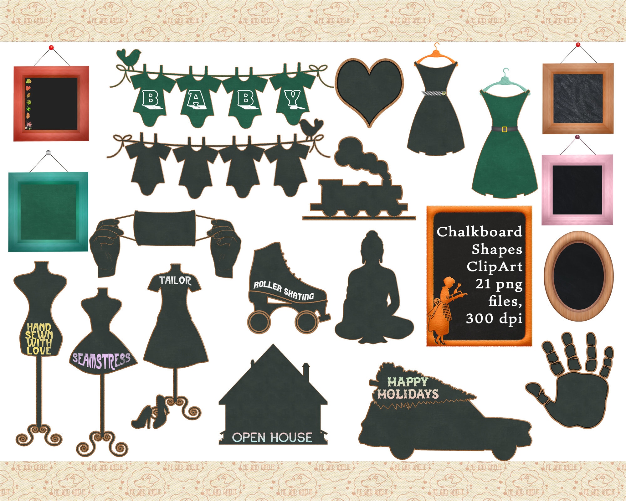 SALE 99 CENTS Various Chalkboard Labels Clip Art, Labels Clip Art, Baby ...