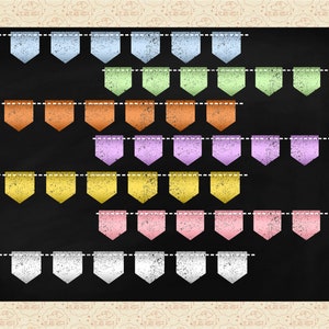 Chalk Colorful Bunting Clip Art, Chalkboard Textures, Chalk Clip Art ...