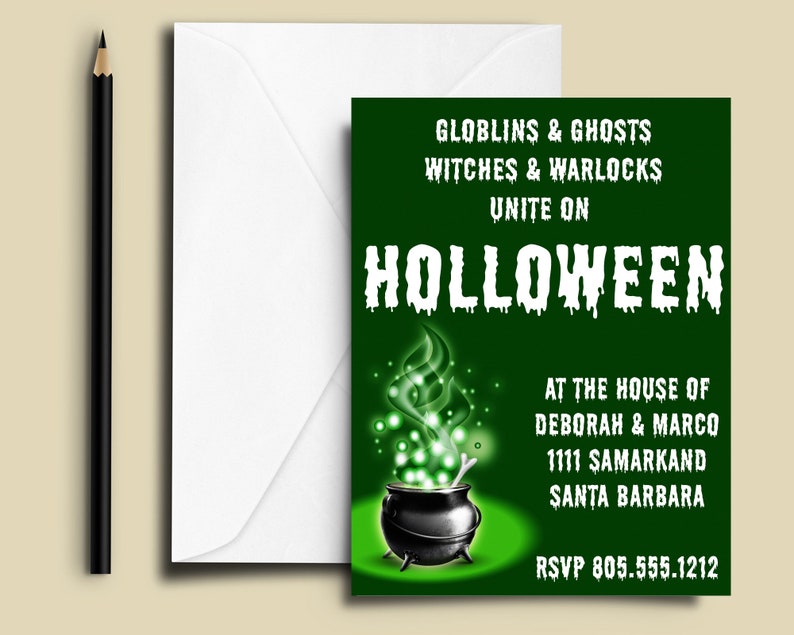 Halloween Scenes & Invitation Templates Digital Papers - Etsy
