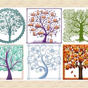 Tree of Life Silhouettes Clipart,tree Logo, Various Textures ...