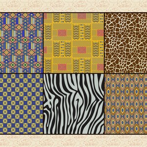 African Patterns Digital Paper, Ethnic Tribal Digital Papers, Boho ...