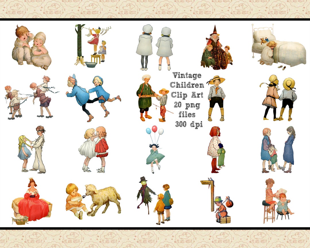 Vintage Children Clipart, Mother Goose, Nursery Rhymes, Fairy Tales ...
