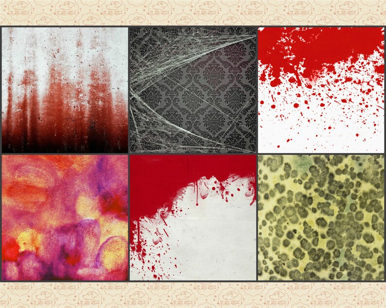 Creepy Halloween Digital Paper Megapack 22 Papers Blood - Etsy