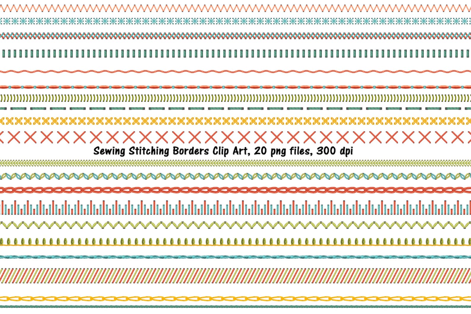 Sewing Stitches Border Clip Art, Part 1, Sewing Borders Stitches ...