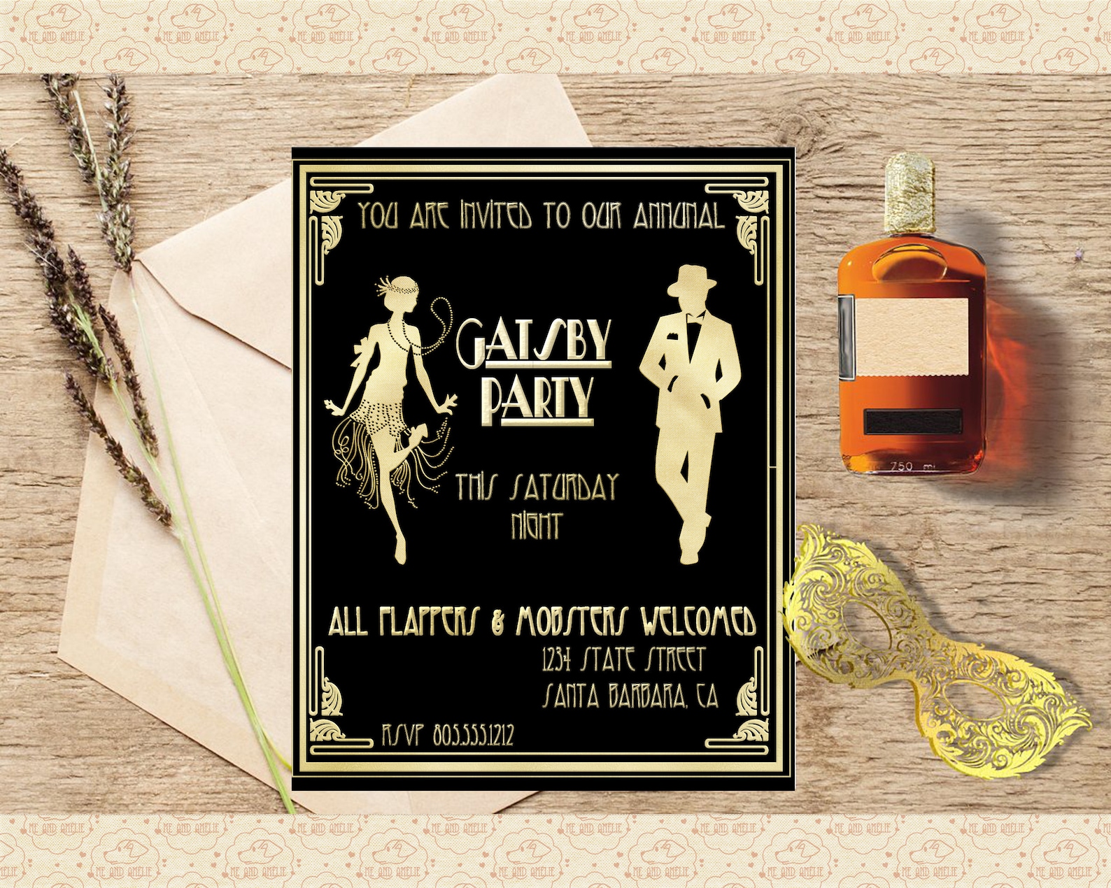 Gold Foil Gatsby Style Flappers, Mobster and Gangster Clipart, PNG ...