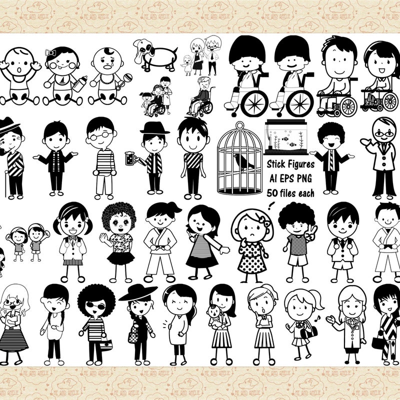 Stick Figure Svg - Etsy