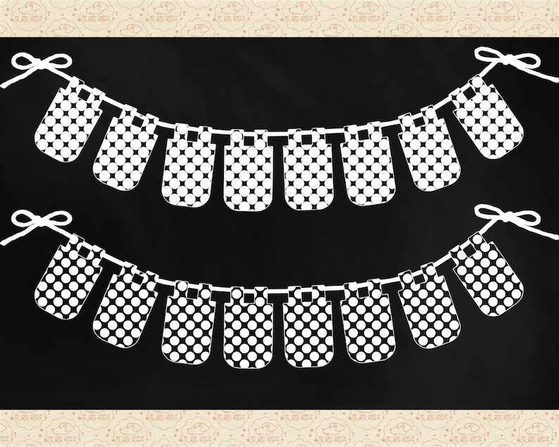 Chalk Bunting Doodles Clipart, Chalkboard Clipart, Chalk Banner Clip ...