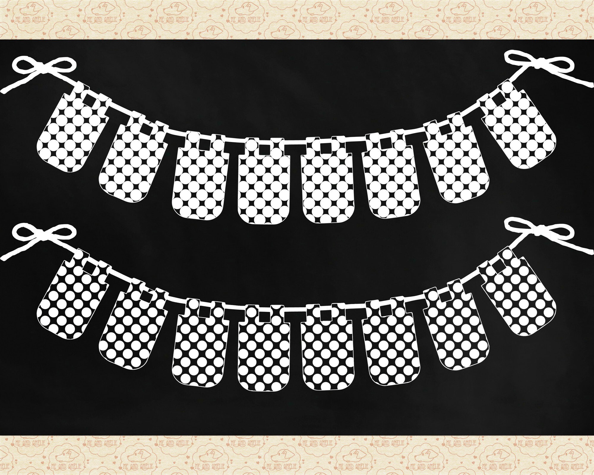 Chalk Bunting Doodles Clipart, Chalkboard Clipart, Chalk Banner Clip ...