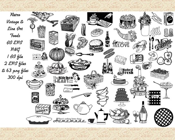 Vintage Food Clip Art Vintage Food Vector Art, Icons, And Graphics For
