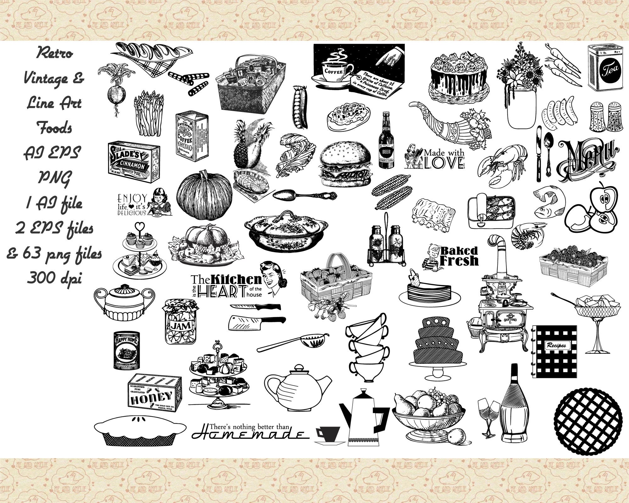 Retro Clip Art Food