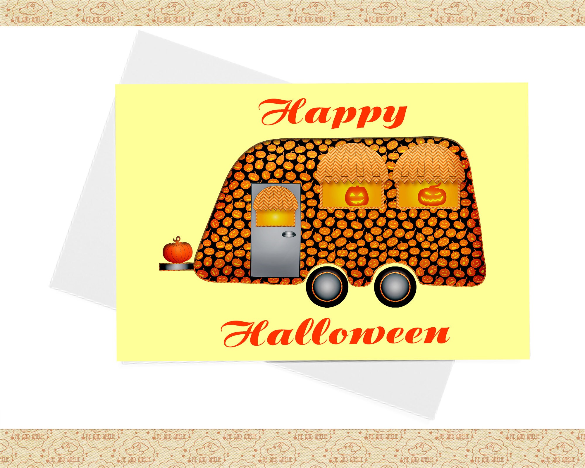 Halloween Trailers Clipart, Halloween Retro Travel Trailer, Halloween ...