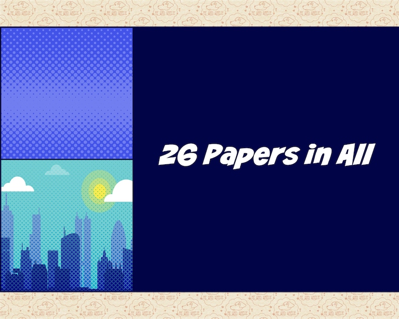 Superhero Halftone Comic Digital Paper MEGAPACK, 26 Papers in All ...