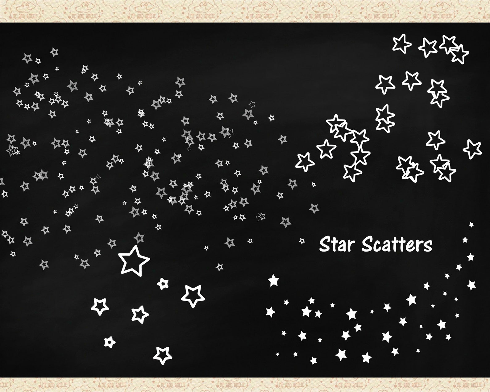 Chalkboard Stars Clipart Chalk Star Bunting Chalk Star - Etsy