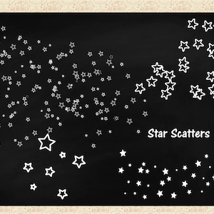 Chalkboard Stars Clipart, Chalk Star Bunting, Chalk Star Swirls, Chalk ...