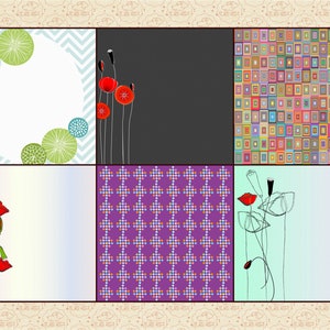 SALE 99 CENTS, Retro Mid Century Atomic Age Variety Digital Papers, Mid ...