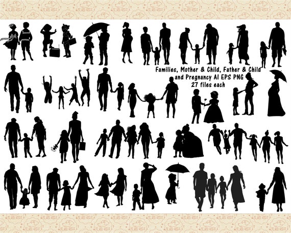 White Family Silhouette Png