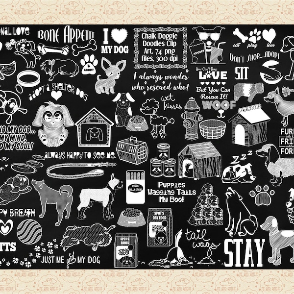 Chalkboard Dog Art - Etsy