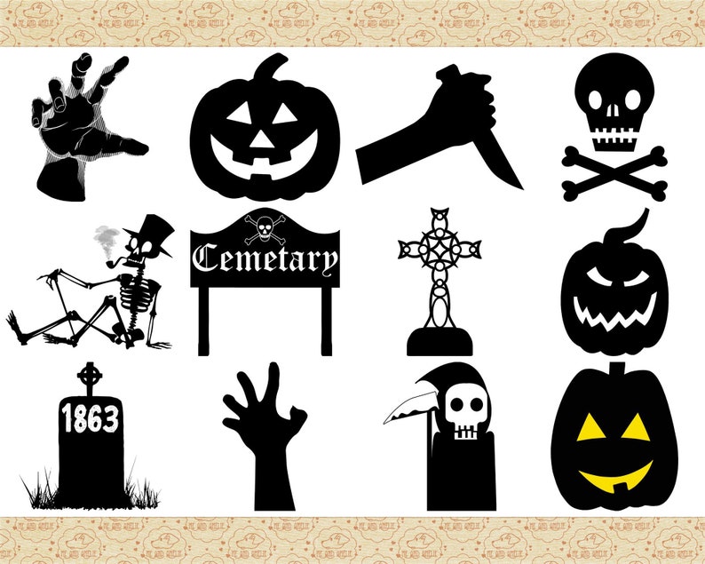 Halloween Traditional Clip Art AI EPS PNG no Svg Jack O - Etsy